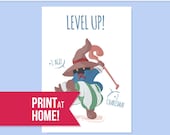 Printable Card Level up Birthday Card Gamer Birthday Card - Etsy