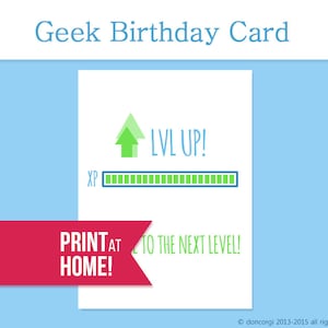 Level up Card | Gamer Birthday Card | Funny Birthday Card | Final ...