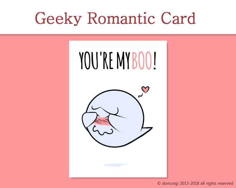 Romantic Super Mario Card | You're My Boo | Printable Valentines Card ...