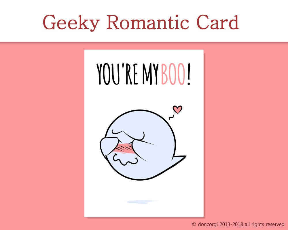 Romantic Super Mario Card | You're My Boo | Printable Valentines Card ...