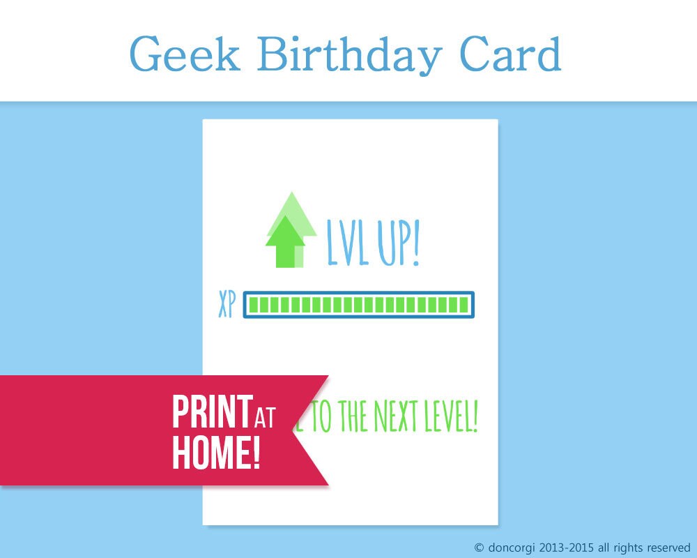 Level up Card | Gamer Birthday Card | Funny Birthday Card | Final ...