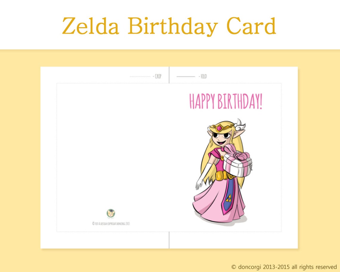 Printable Birthday Card | Legend of Zelda Card | Gamer Birthday Card ...