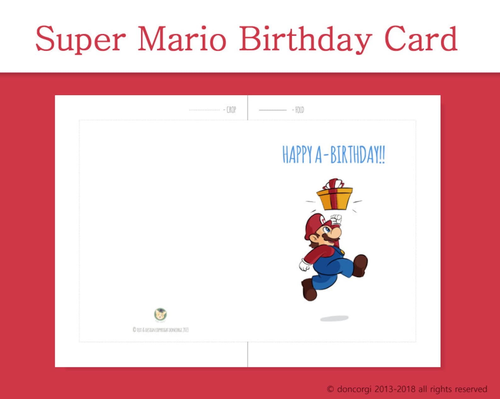 Printable Super Mario Birthday Card | Greeting Cards | Digital Card ...