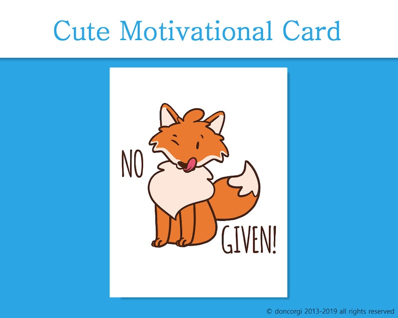Printable Card No Fox Given Funny Fox Card Zero Fox Given | Etsy