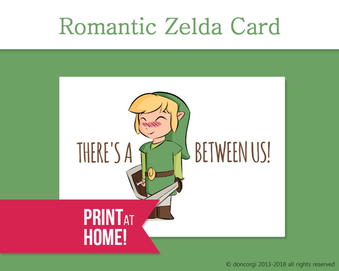 Legend of Zelda Valentine's Card | There's a Link Between Us ...