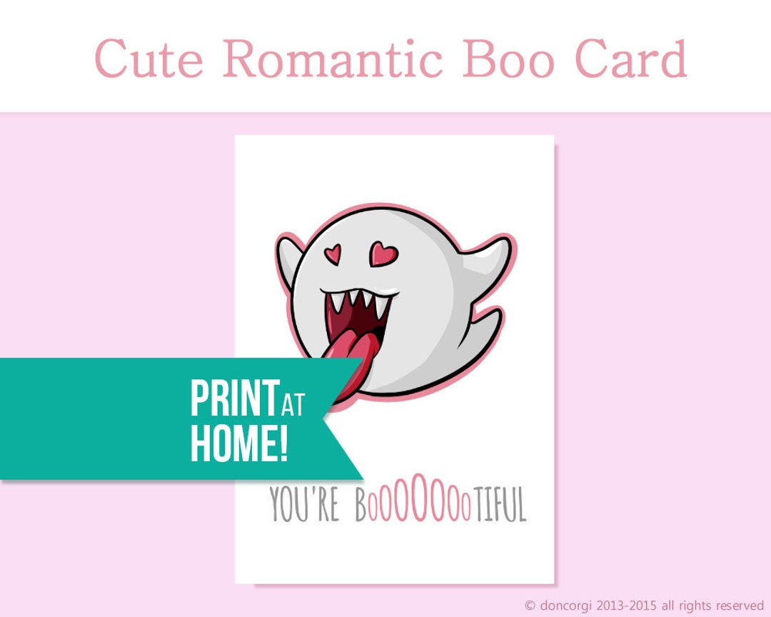 Romantic Mario Card You're Bootiful Printable Card Valentine's Card ...