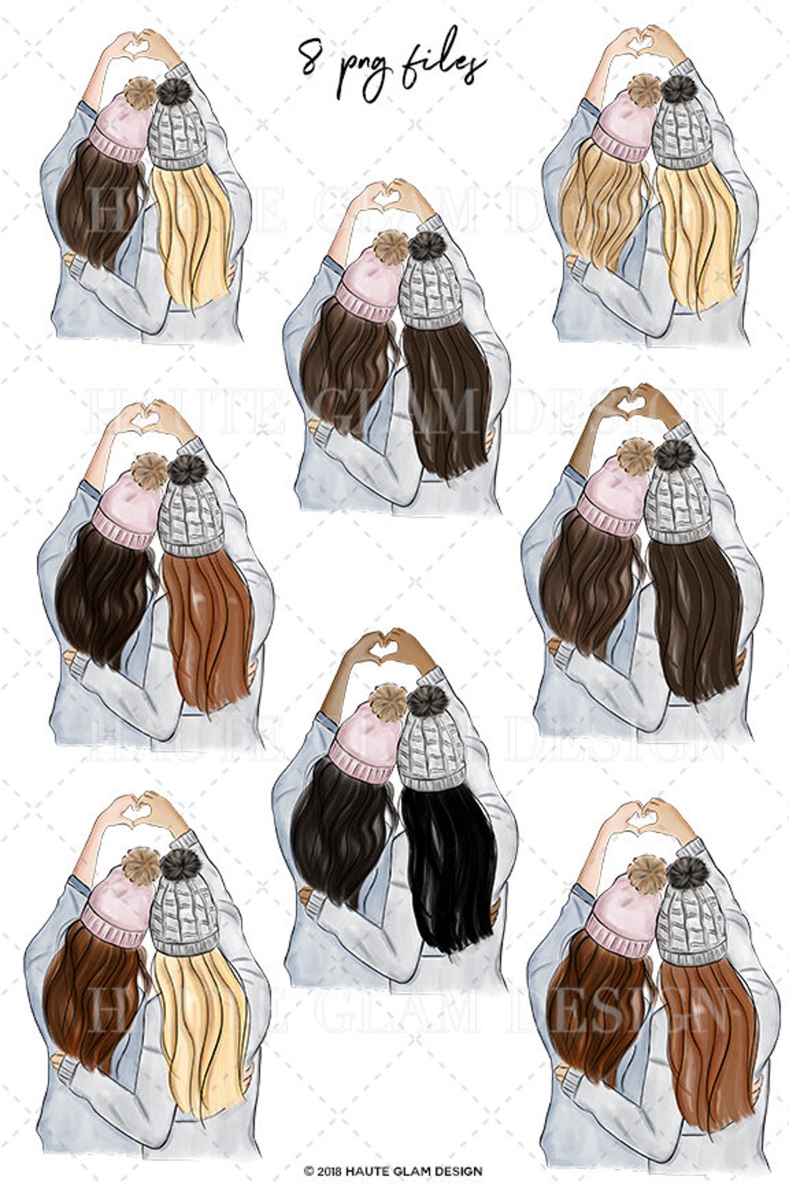 Winter Friends Clip Art Best Friends Winter Clip Art - Etsy Canada