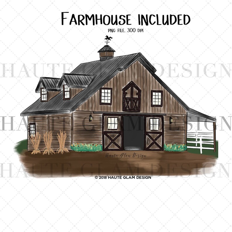 Farmhouse Harvest Clipart Autumn Fall Thanksgiving Farmhouse | Etsy