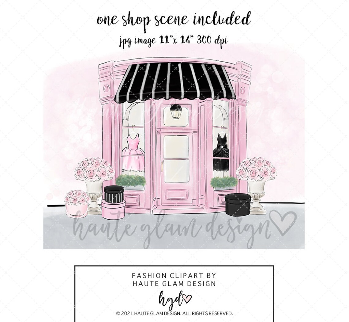 Pink Shopping Digital Clipart Set Fashion Clip Art Pink - Etsy Canada