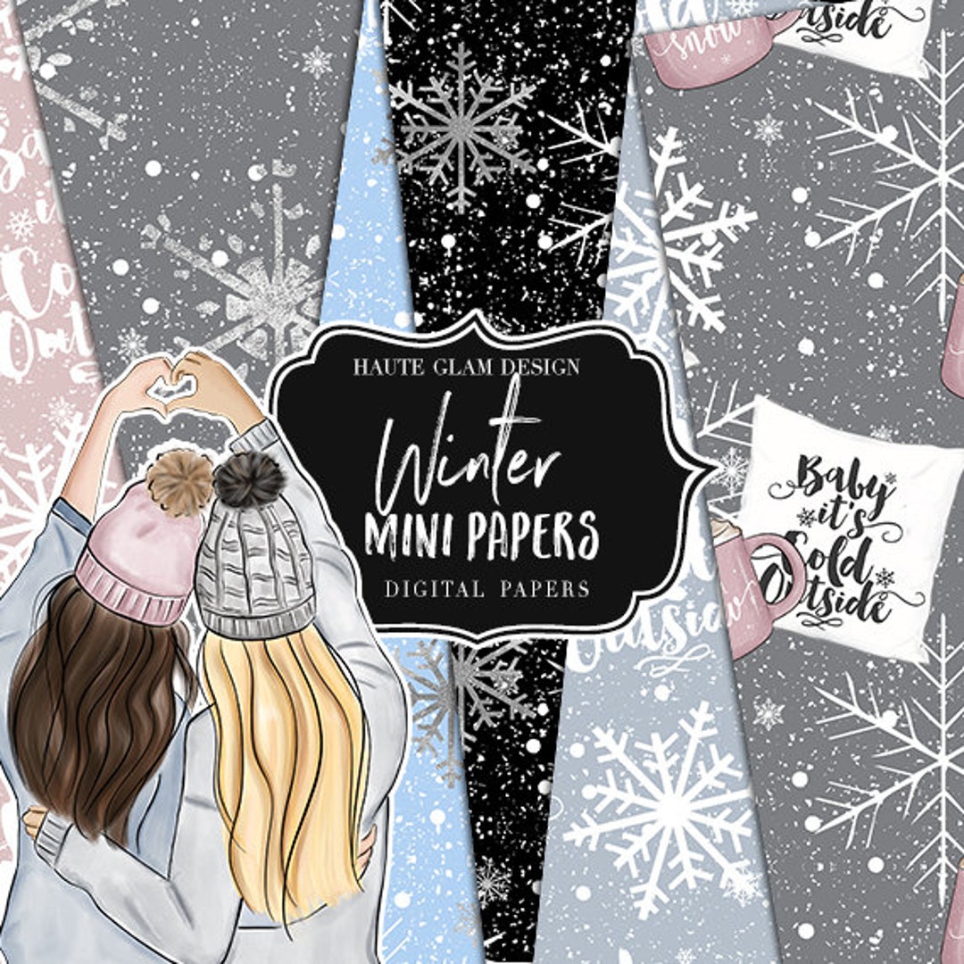 Winter Mini Papers, Snow Backgrounds, Snowflakes, Winter Theme Paper ...