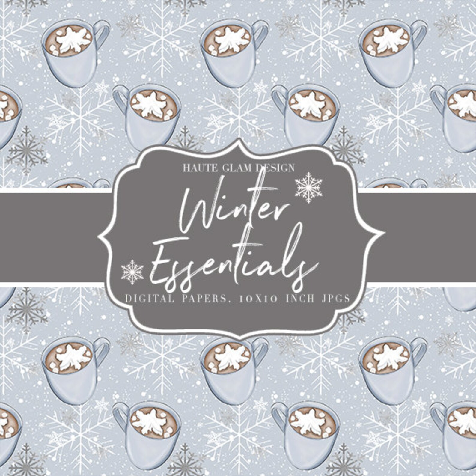 Winter Essentials Digital Paper Set Winter Papers Falling - Etsy