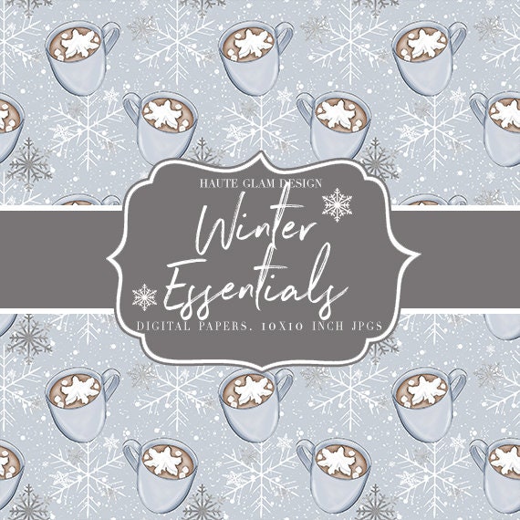 Winter Essentials Digital Paper Set Winter Papers Falling - Etsy