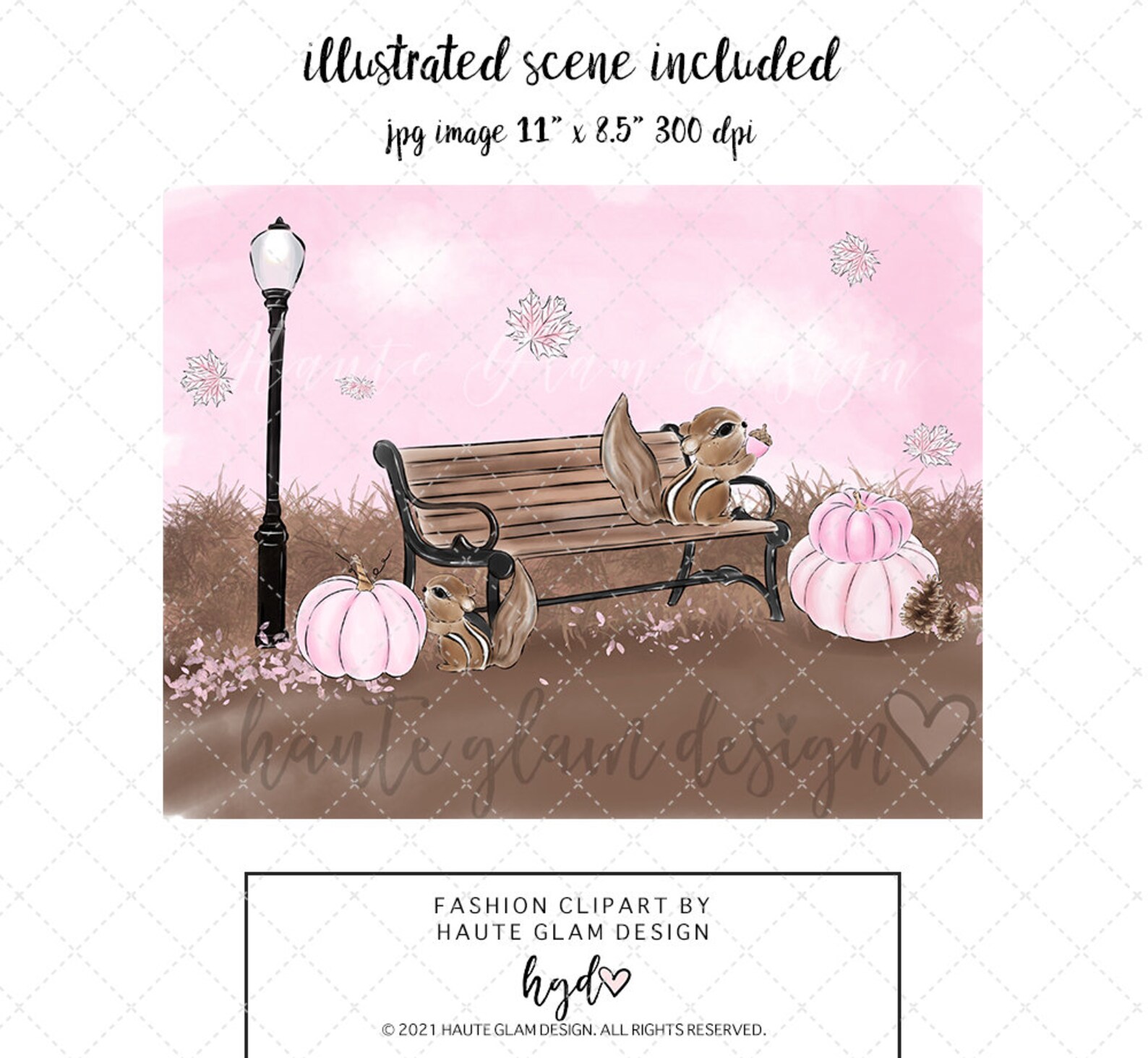 Pink Autumn Essentials Clipart Pink Fall Clipart Fall - Etsy