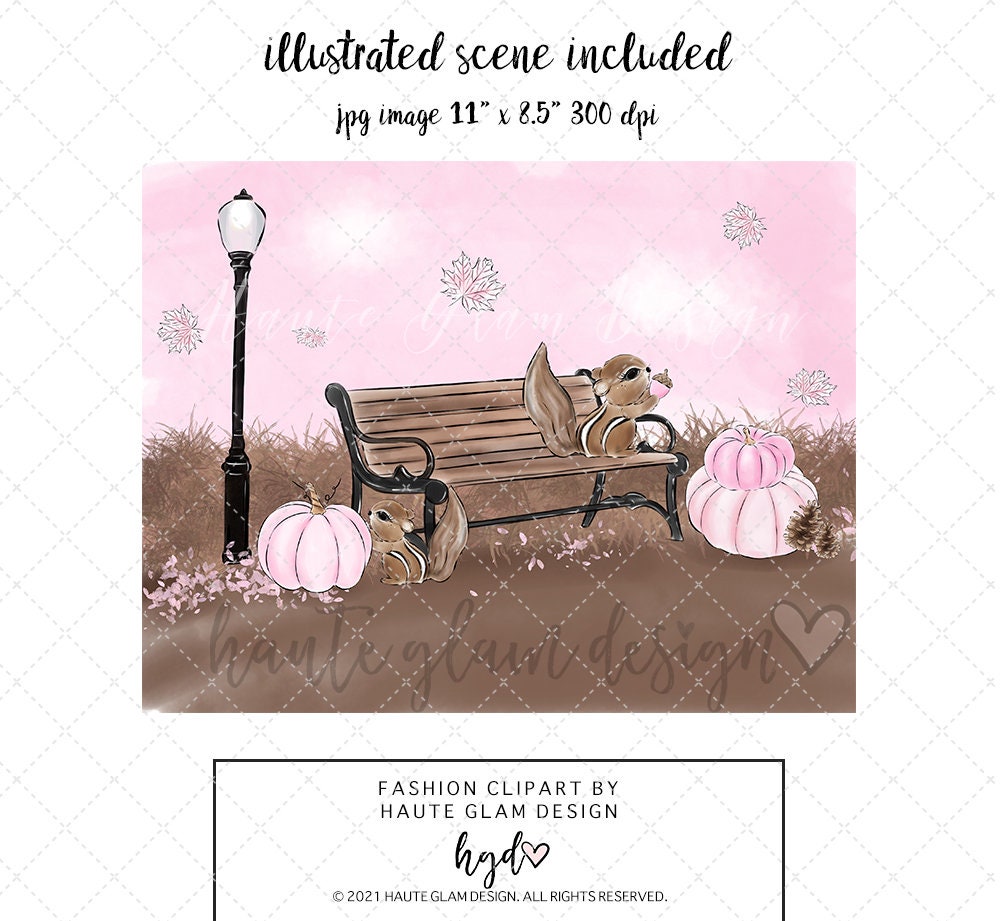 Pink Autumn Essentials Clipart Pink Fall Clipart Fall - Etsy