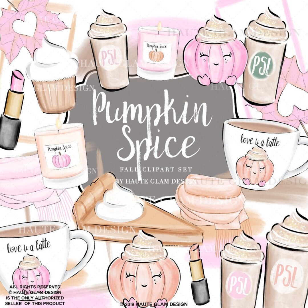 Pumpkin Spice Clipart, Autumn Mini Clip Arts, Cute Pumpkins, Pumpkin ...