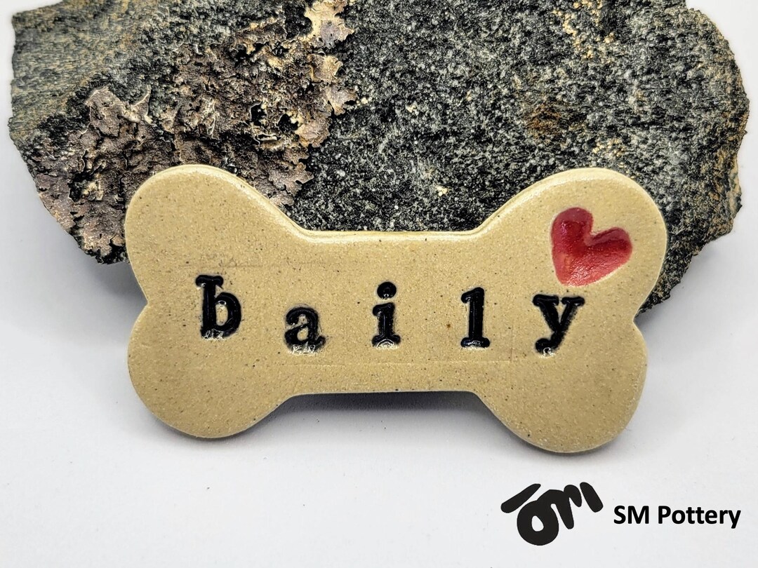 Dog Bone Fridge Magnet With Name – Handmade Ceramic Pet Name Magnet ...