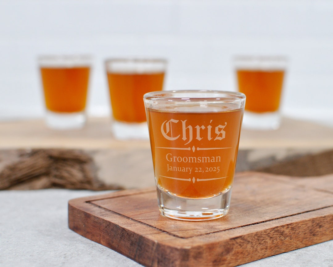 Engraved Shot Glass: Groomsman Proposal, Wedding Party Gift - Etsy