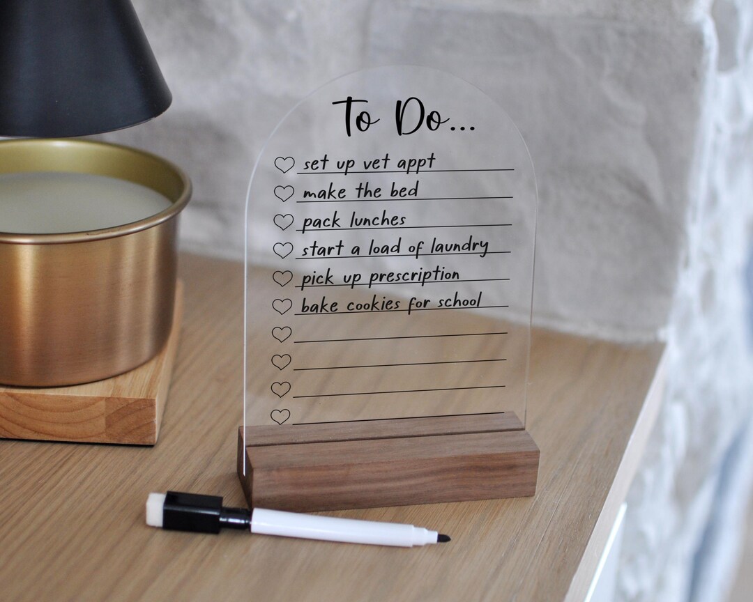 Acrylic to Do List, Dry Erase Planner, Mom Organization - Etsy