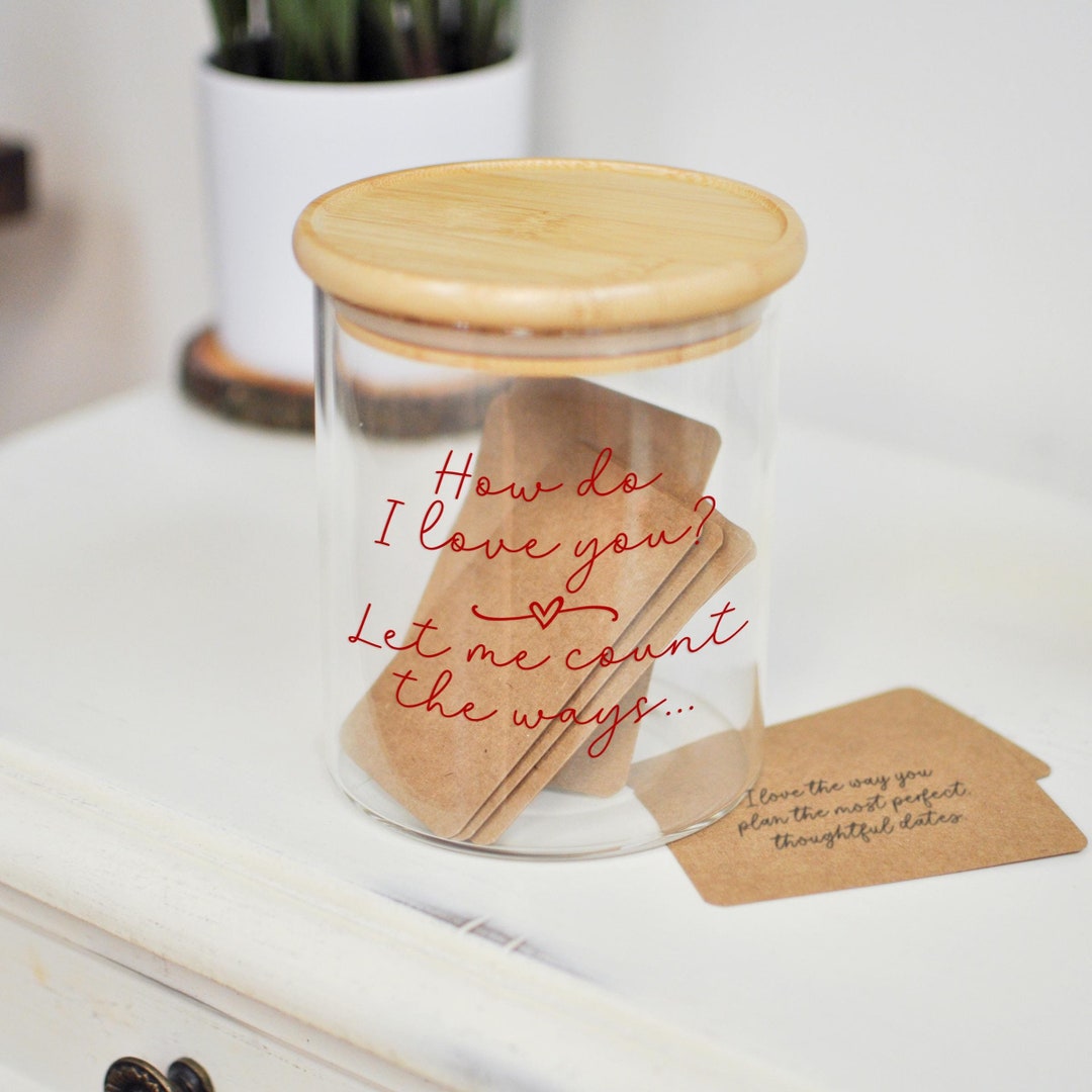 Personalized Love Notes Jar, Valentines Day Gift, Custom Messages - Etsy