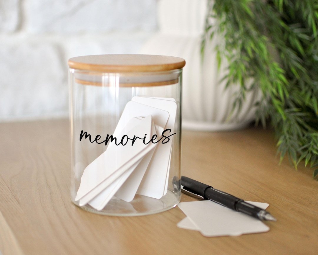 Personalized Glass Memory Jar With Notecards: Keepsake Gift - Etsy