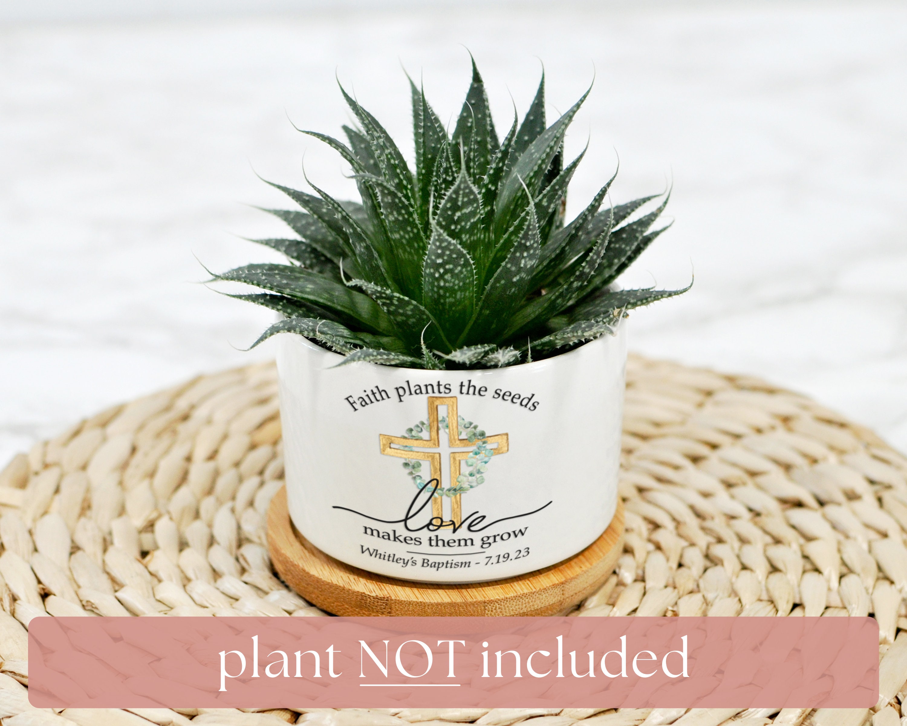 Personalized Baptism Gift, Christening Mini Plant Pot, Baptism Favor ...
