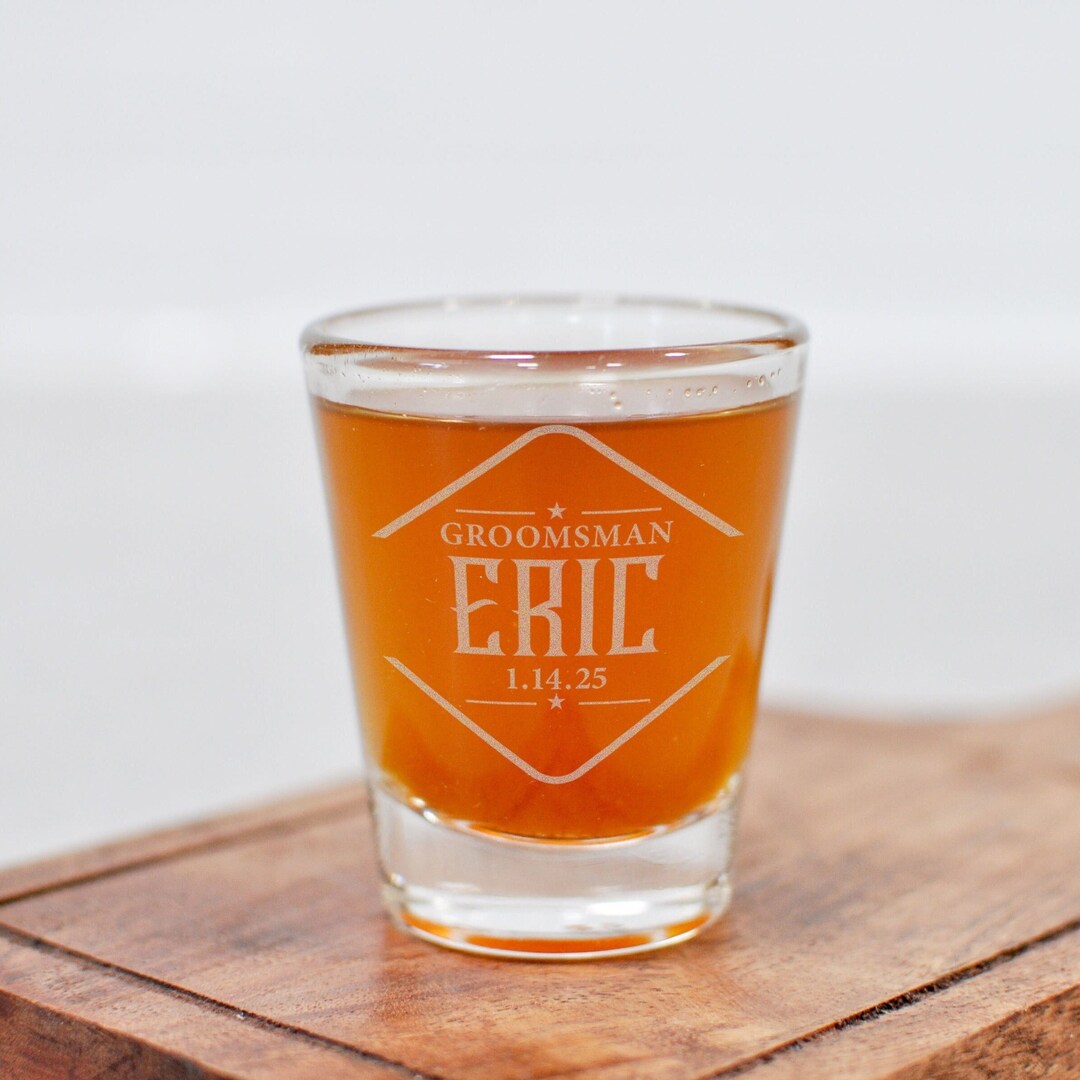 Custom Shot Glasses Groomsmen Shot Glass Unique Groomsmen Ts Etsy