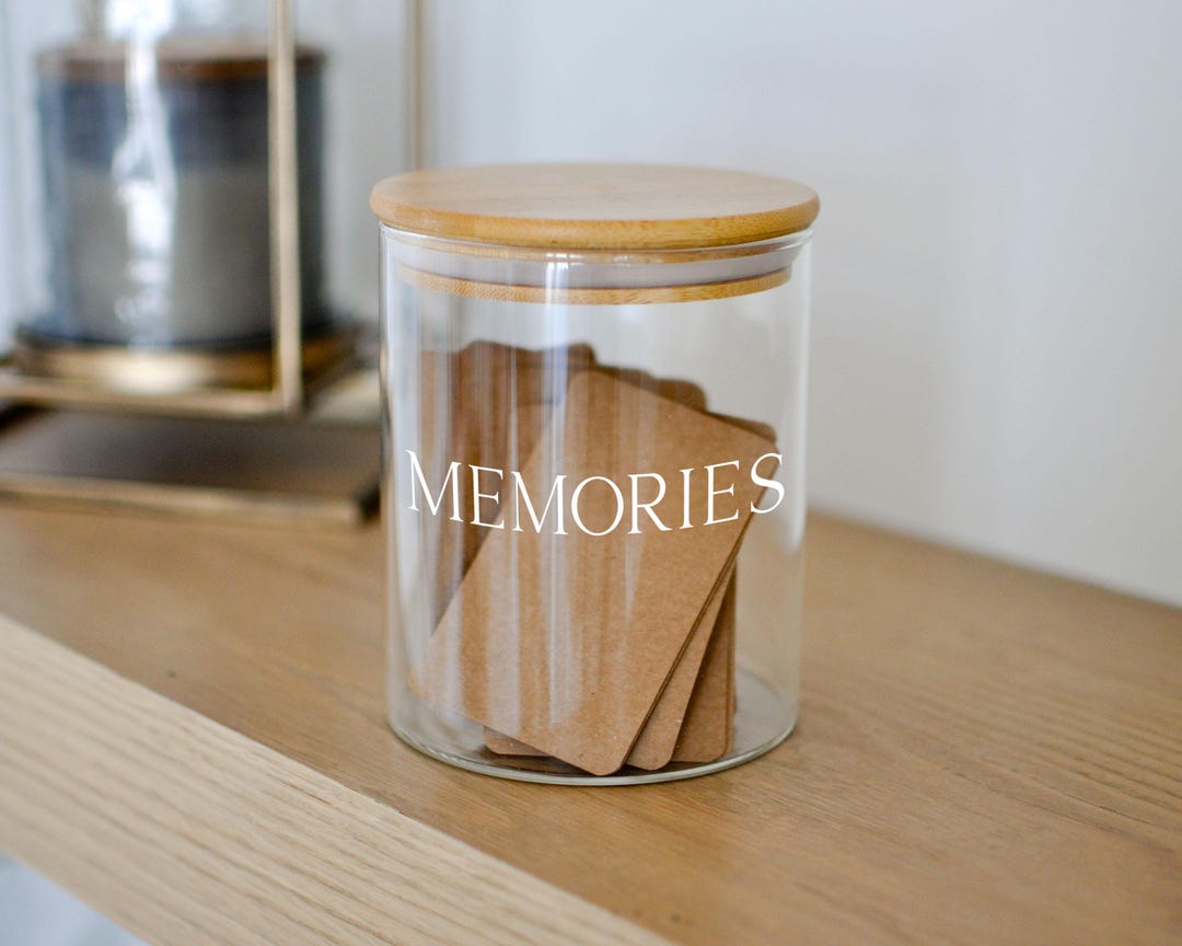 Personalized Glass Memory Jar With Notecards: Keepsake Gift for Family ...