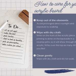Acrylic to Do List, Dry Erase Planner, Mom Organization - Etsy