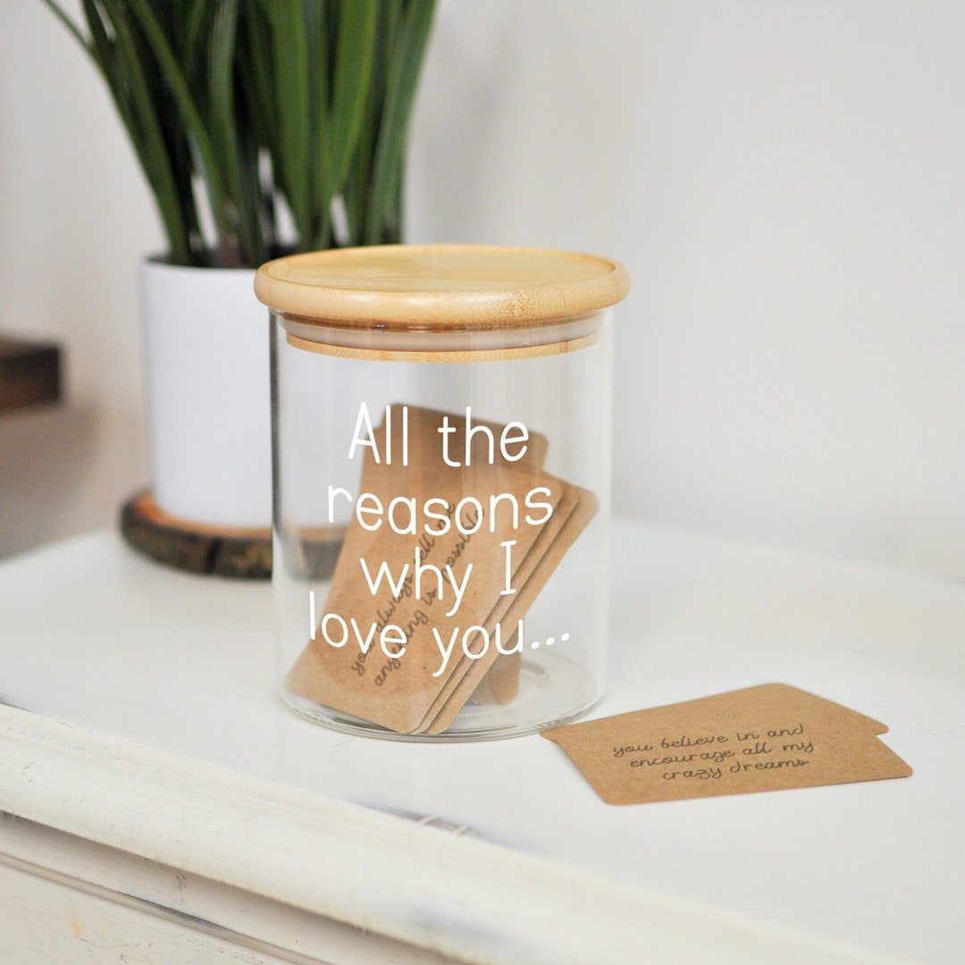 Reasons Why I Love You Jar, Romantic Valentines Day Gift for Him, Love ...