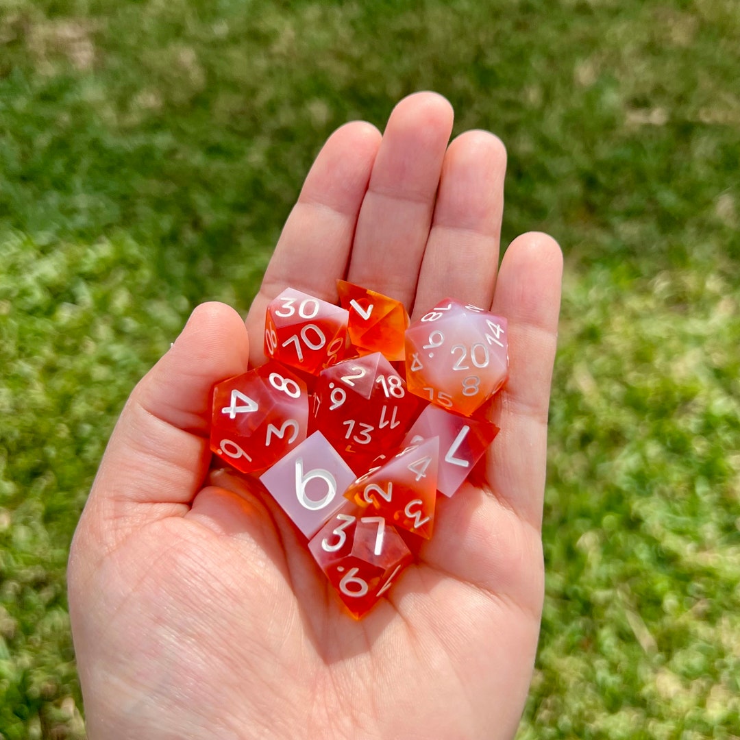 Orange Creamsicle - B Grade - Handmade Polyhedral Dice - Advantage Set ...