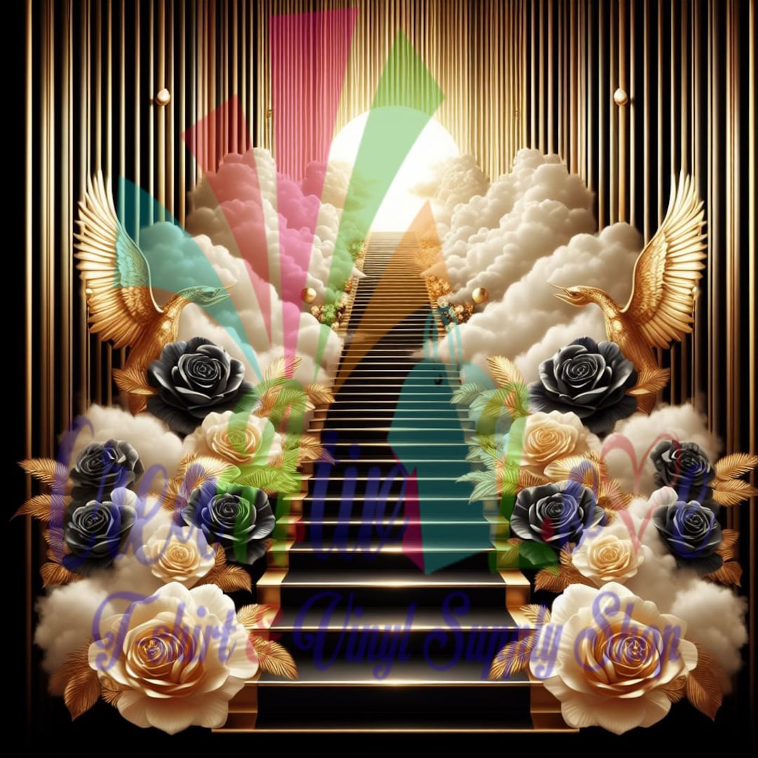 Stairway to Heaven Black and Gold Digital File - Etsy