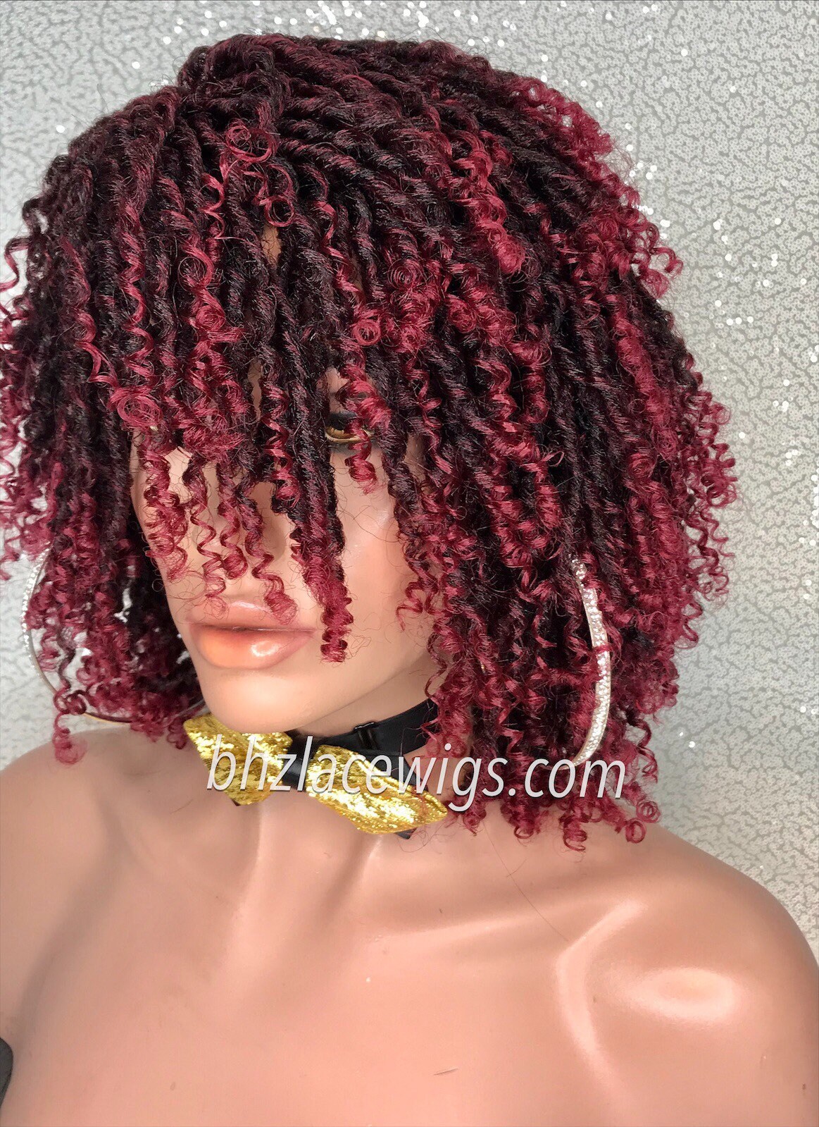 Kenyatta Red Locs Full Cap TWIST OUT Wig Faux Locs Dreadlocks | Etsy