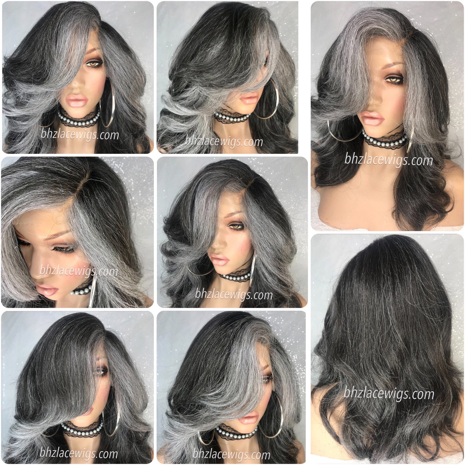 EXCLUSIVE// Auntie Linda Gray Lace Wig Gray Bob Lace Front Wig - Etsy