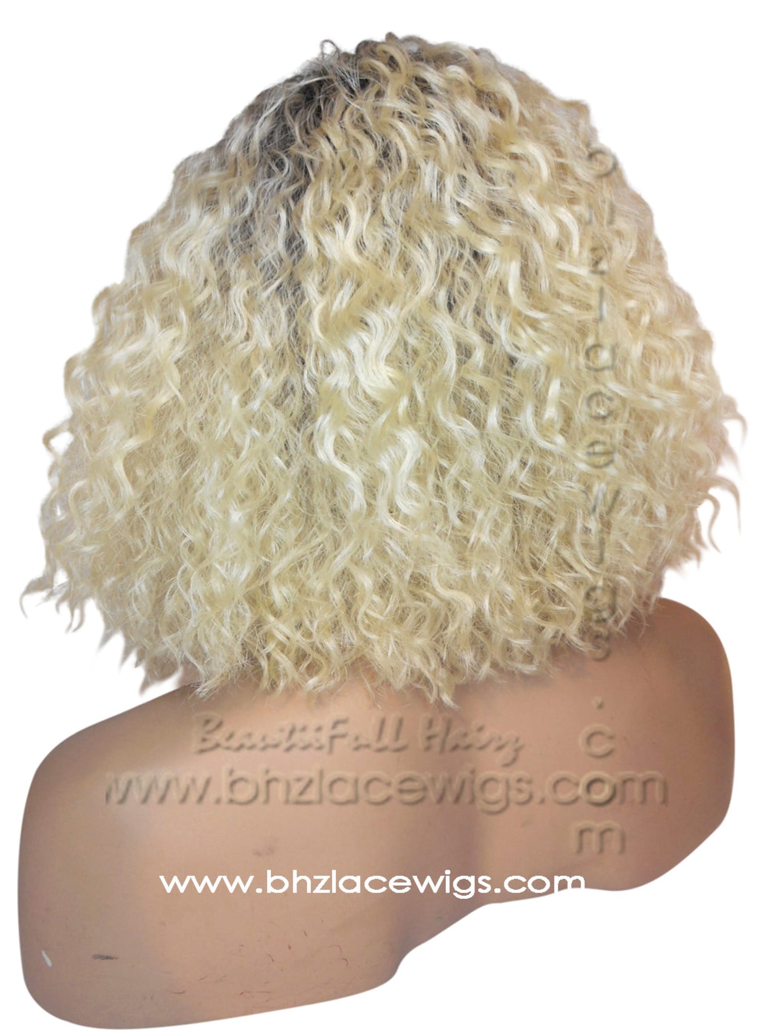 Natalie curly lace front wig dark roots beach blonde wig wavy | Etsy