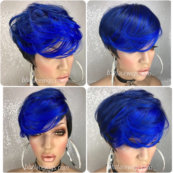 Short Blue Wig - Etsy