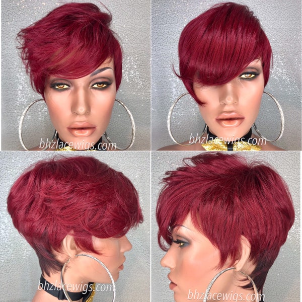 Short Red Wig - Etsy