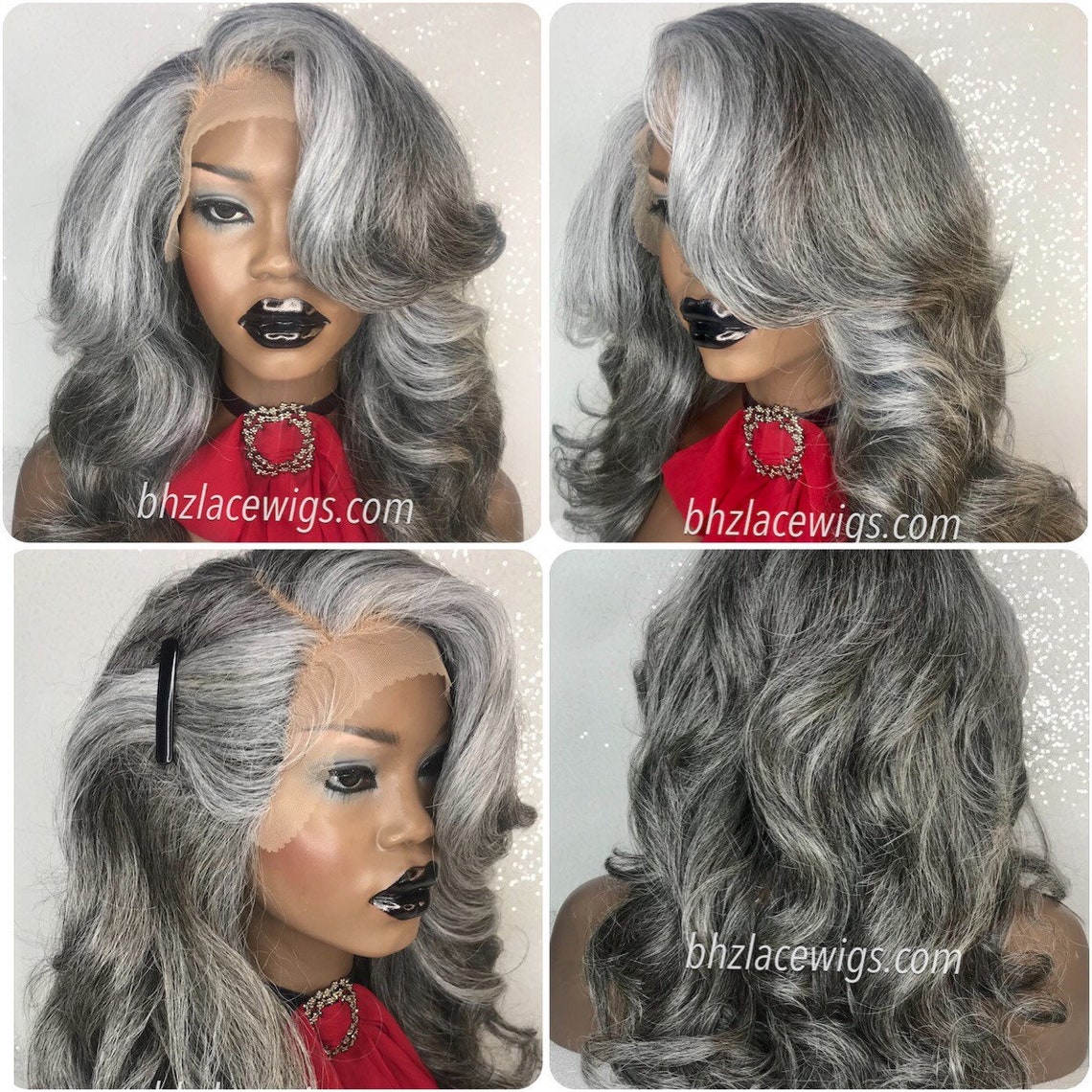 EXCLUSIVE// Auntie Beverly Gray Lace Wig Gray Lace Front Wig - Etsy