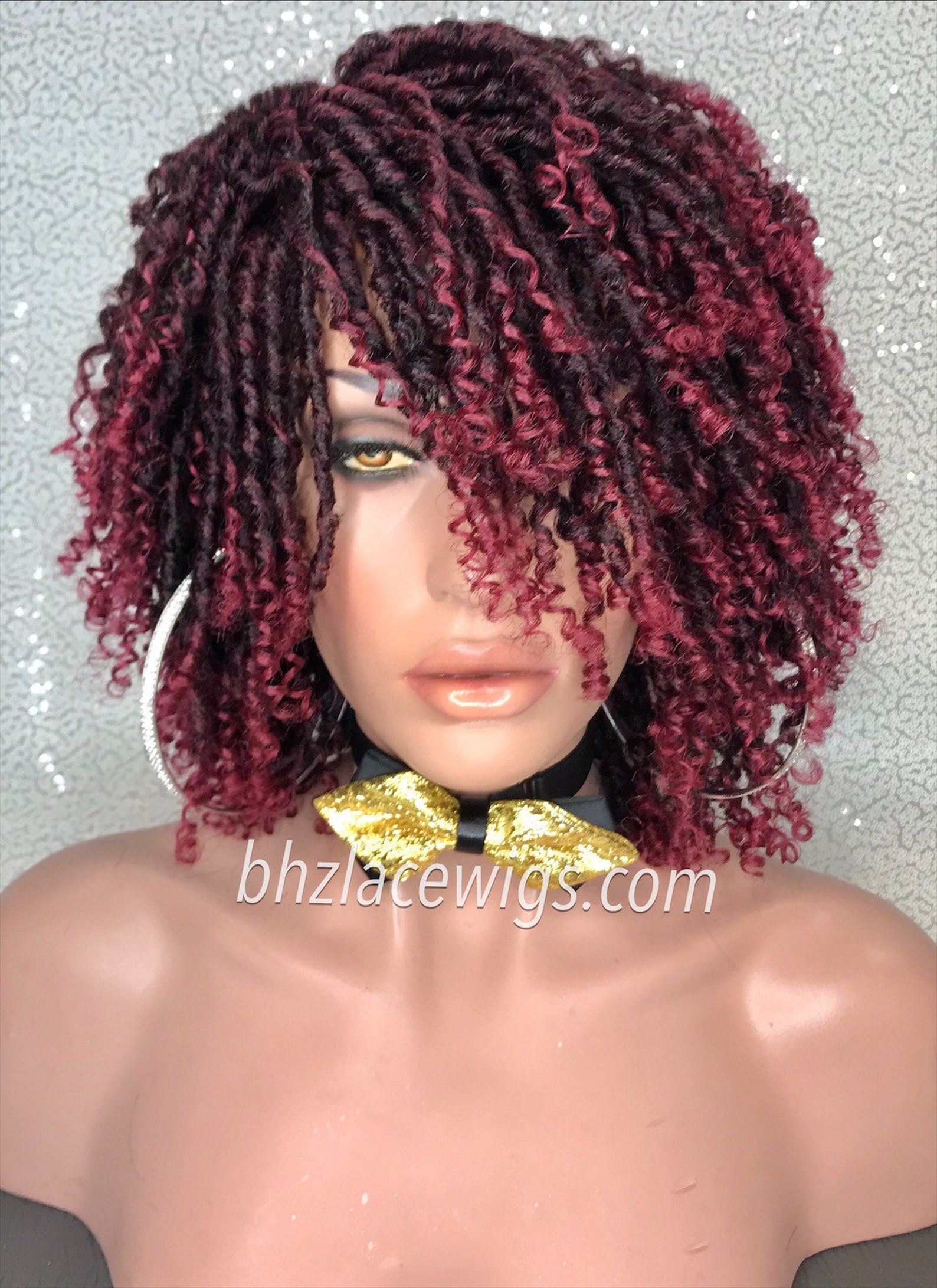 Kenyatta Red Locs Full Cap TWIST OUT Wig Faux Locs Dreadlocks | Etsy