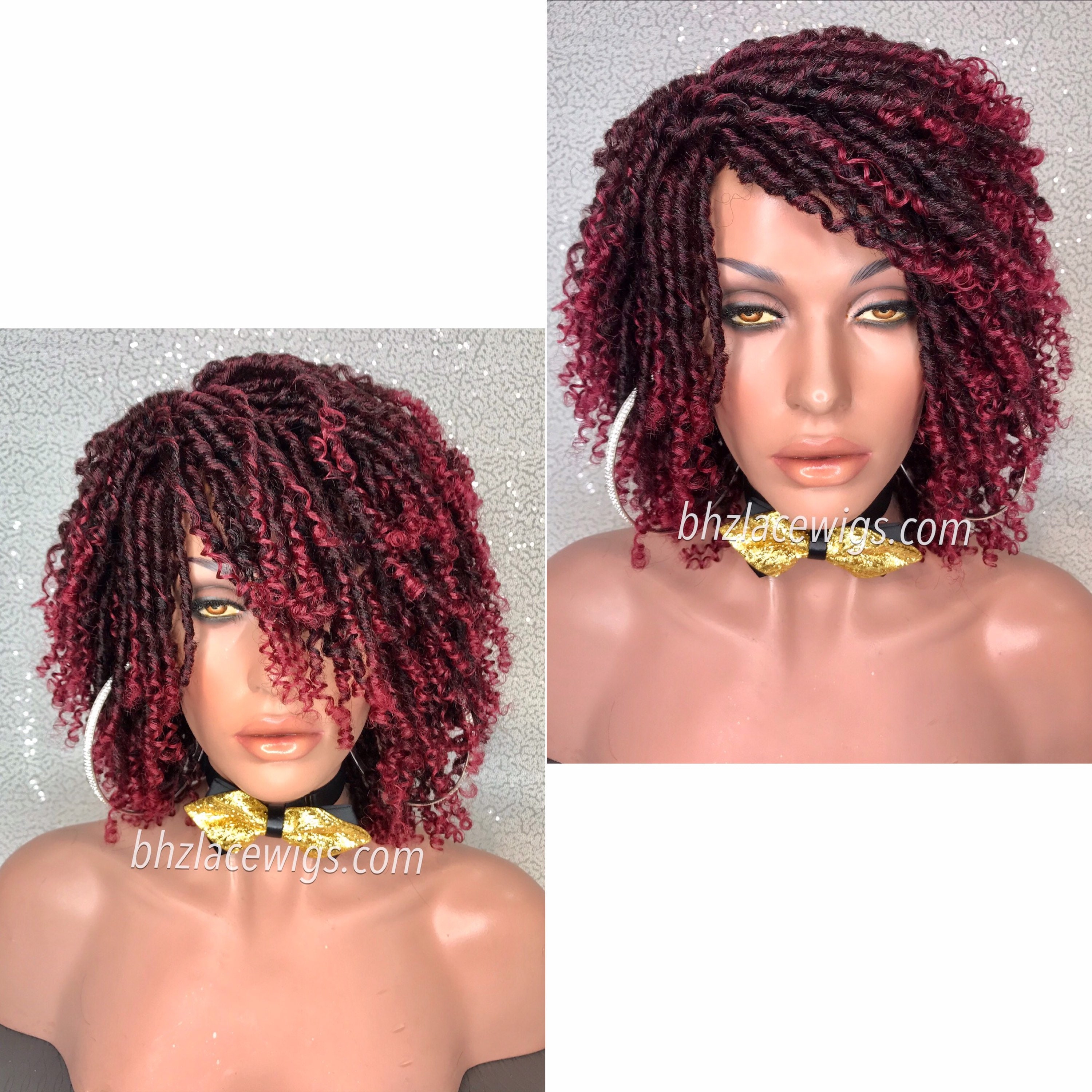 Kenyatta Red Locs Full Cap TWIST OUT Wig Faux Locs Dreadlocks - Etsy