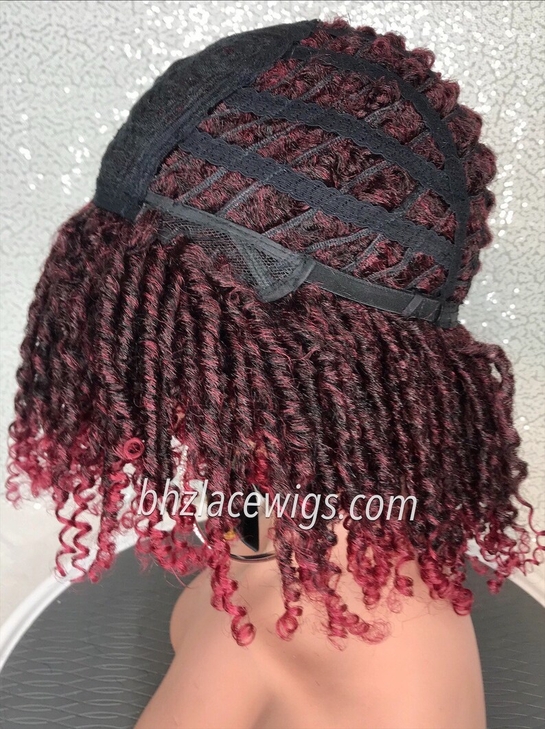 Kenyatta Red Locs Full Cap TWIST OUT Wig Faux Locs Dreadlocks | Etsy