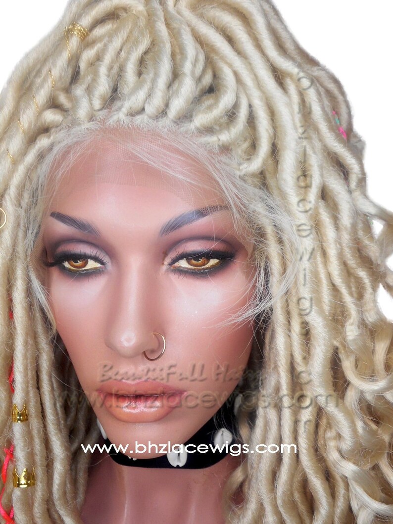 EXCLUSIVE! Blonde goddess locs faux locs dread lock Lace Front Wig ...