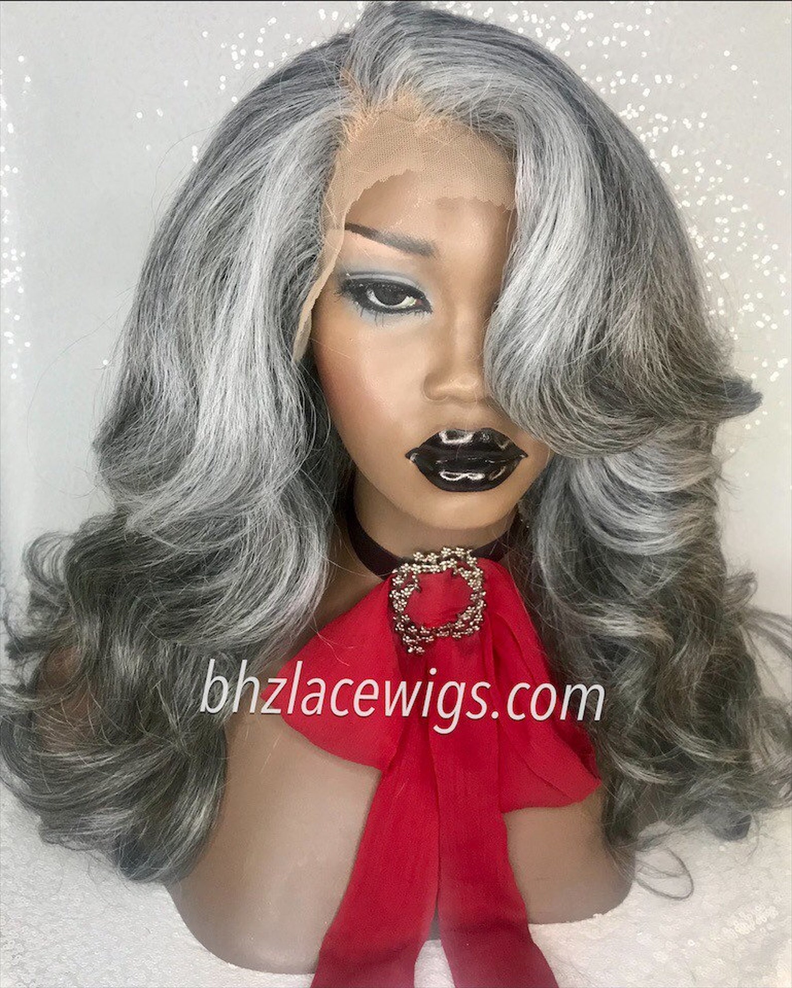 EXCLUSIVE// Auntie Beverly Gray Lace Wig Gray Lace Front Wig - Etsy
