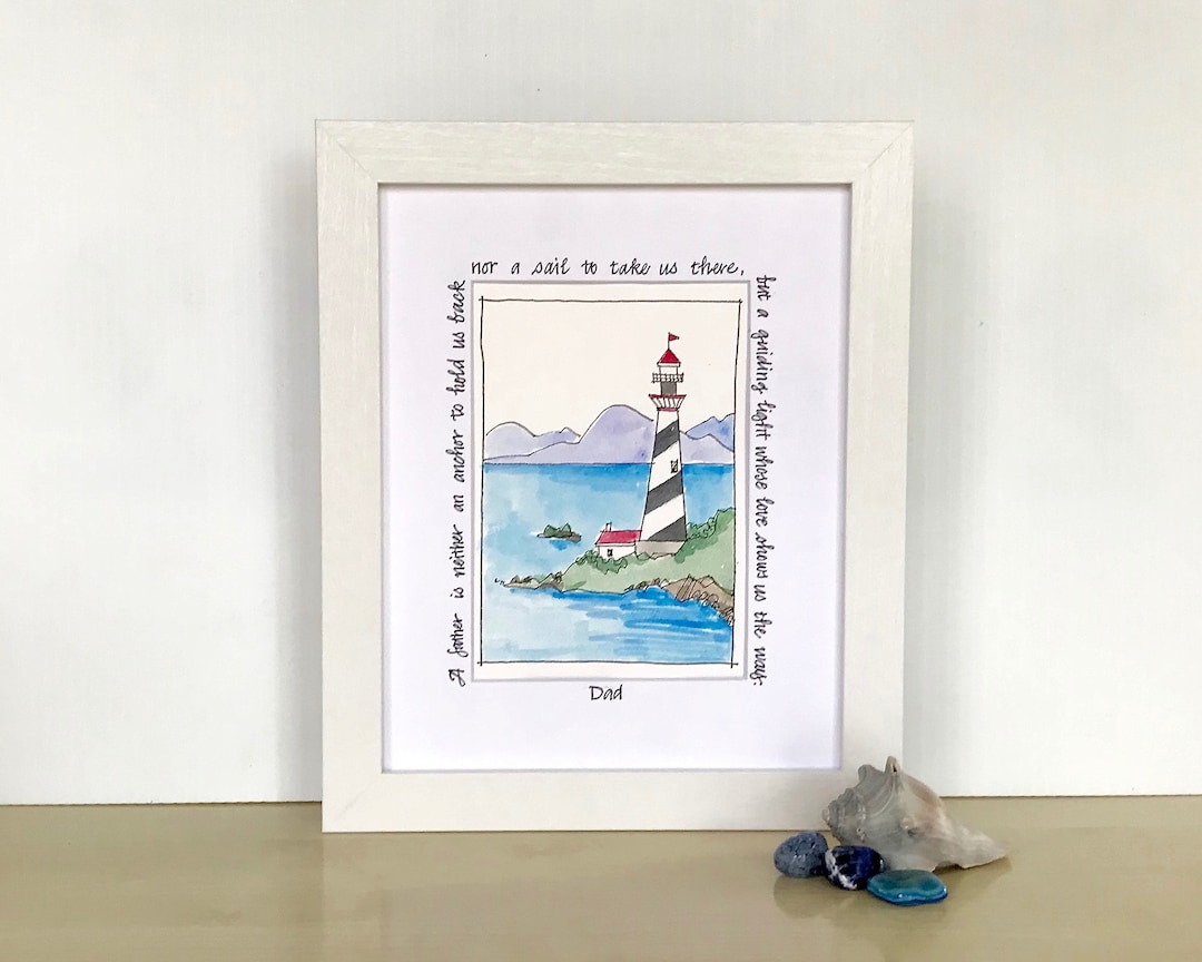 Watercolor Lighthouse Painting, Hand Painted Lighthouse Wall Decor ...