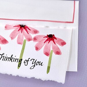 Thinking of You Set of 4 Floral Notecards, Hand Painted Watercolor ...