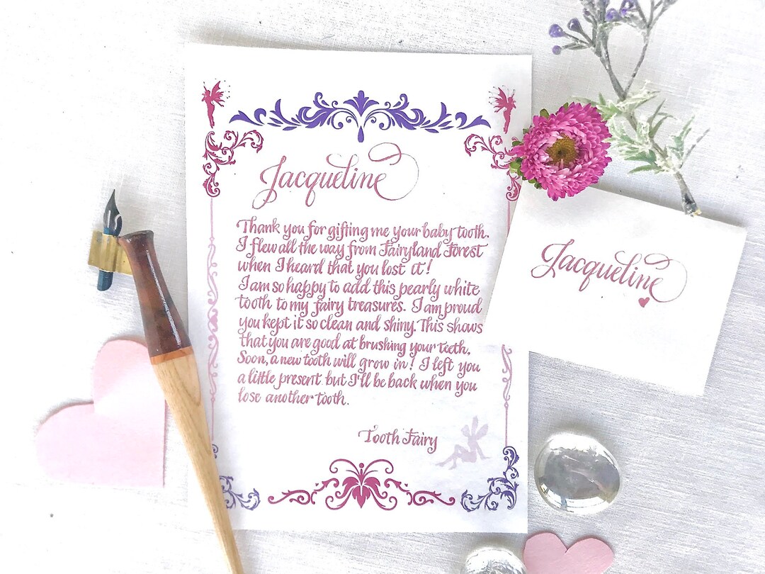 Personalized Tooth Fairy Letter for Her, First Tooth Lost, Original ...