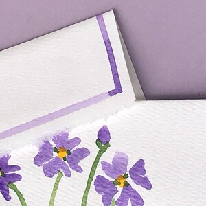 4 Watercolor Floral Notecards, Hand Painted Flower Card Set, Primrose ...