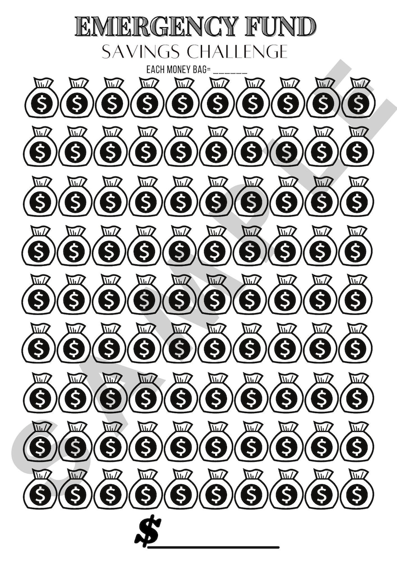 Emergency Fund Savings Printable, Savings Challenge, Savings Tracker ...