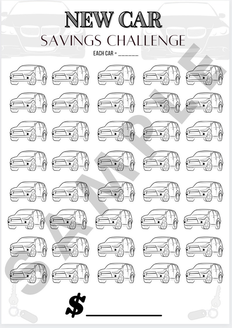 New Car Savings Printable, Savings Challenge, Savings Tracker, Money ...