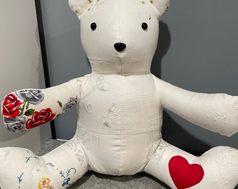 6 Necktie Patchwork Memory Bear - Etsy