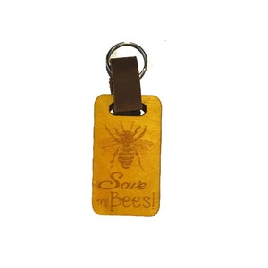 Wooden Key Fob Lasered Honey Bee Save the Bees, Bee Key Chain - Etsy